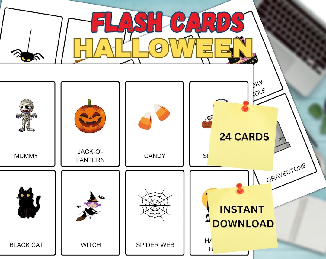 Printable Halloween Flash Cards | Montessori Cards | 24 Nomenclature ...