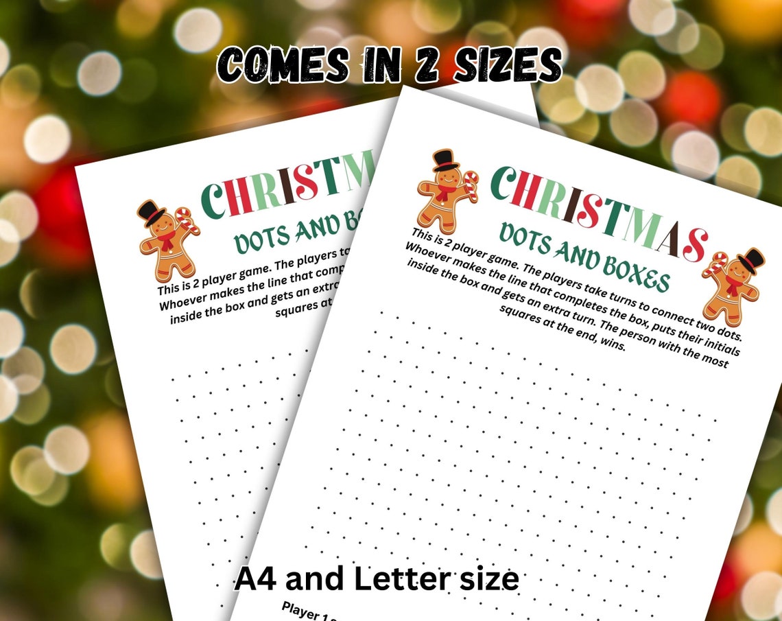 Printable Christmas Dots and Boxes | Christmas Activity for Kids and ...