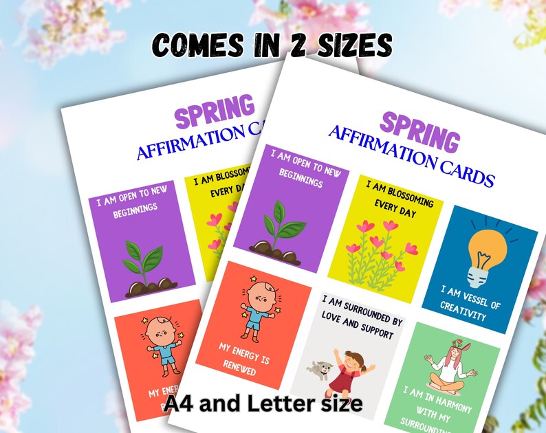 Printable Spring Affirmation Cards | Spring Positive Affirmation Cards ...