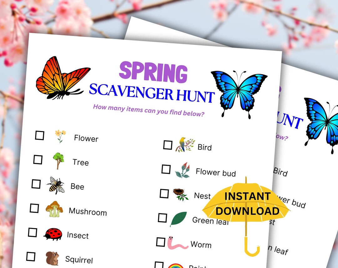 Spring Scavenger Hunt | Printable Party Activity for Kids & Adults ...