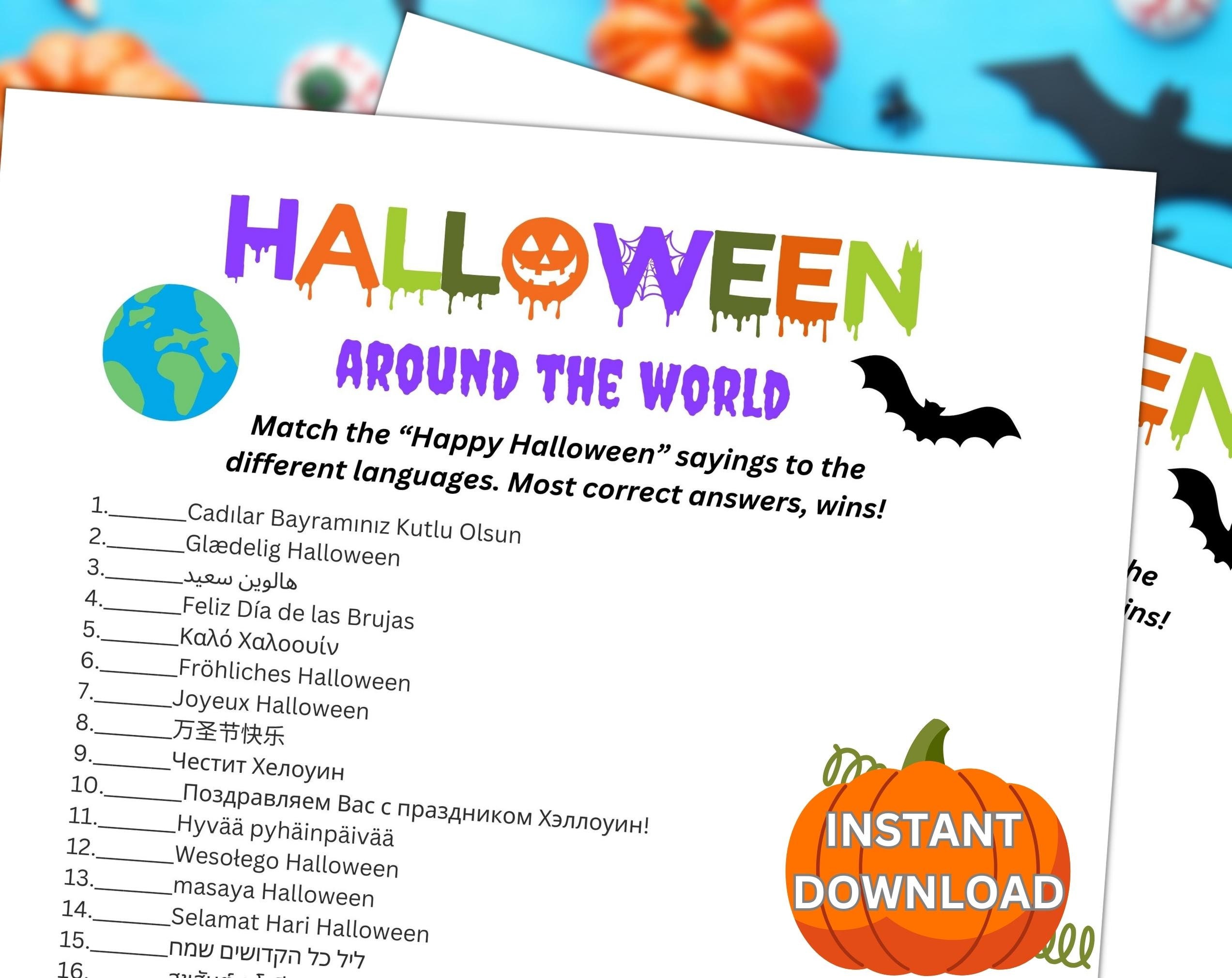 Halloween Around the World Game | Printable Party Activity for Kids ...