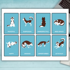 Printable Dog Feelings Language Flash Cards | Montessori Cards | 12 ...