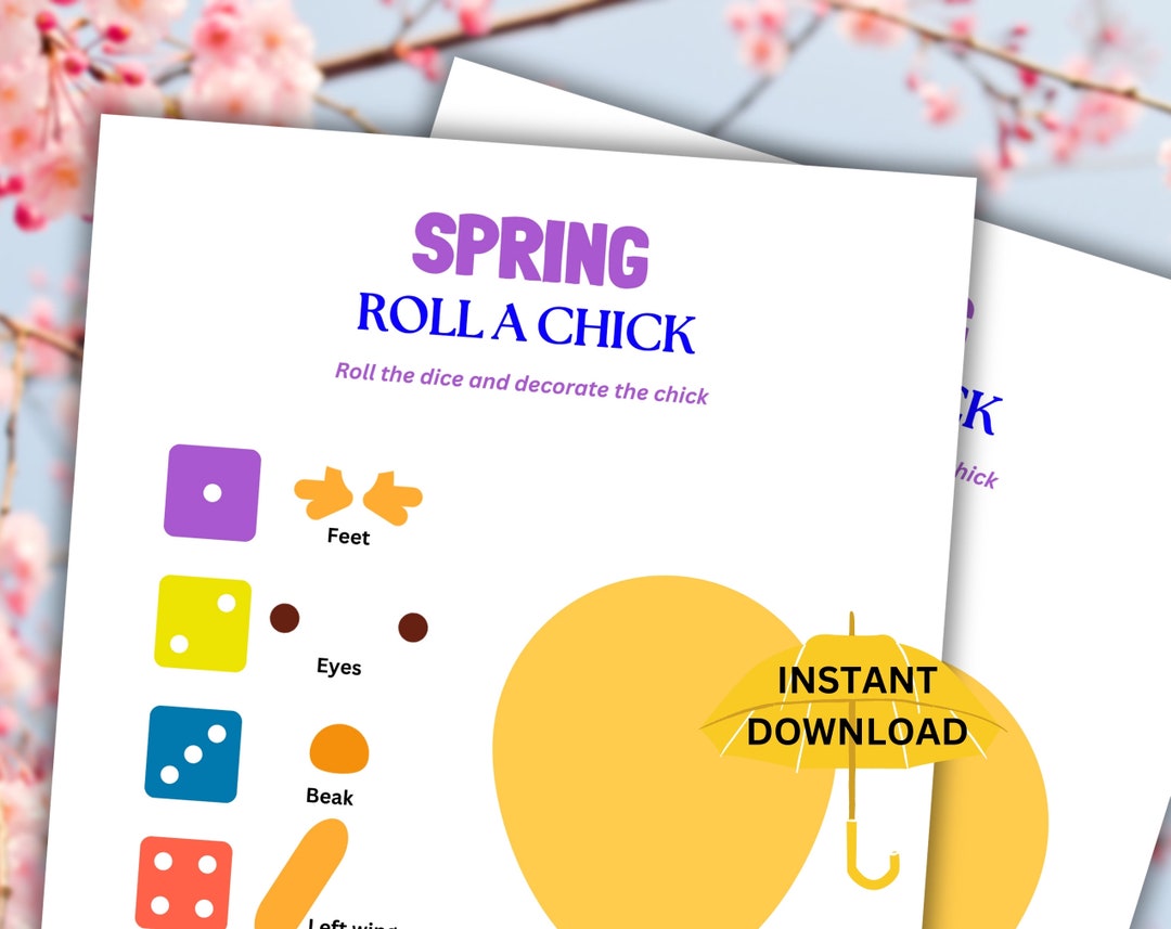Spring Roll A Chick Game | Printable Party Activity for Kids & Adults ...