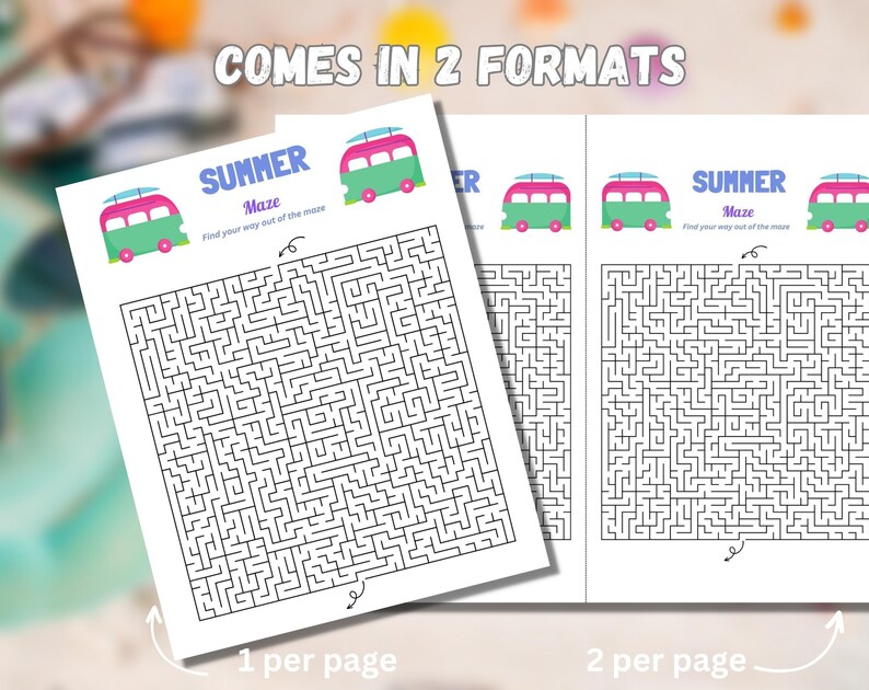 Printable Summer Maze | Summer Activity for Kids and Adults | Party ...