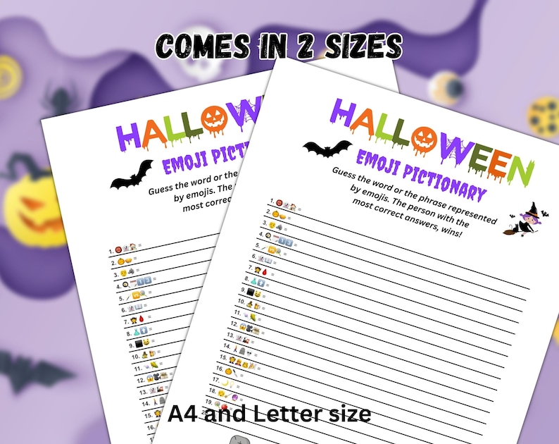 Halloween Emoji Pictionary Game | Printable Party Activity for Kids ...