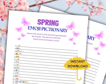 Spring Emoji Pictionary Game, Printable Springtime Games, Fun Spring ...