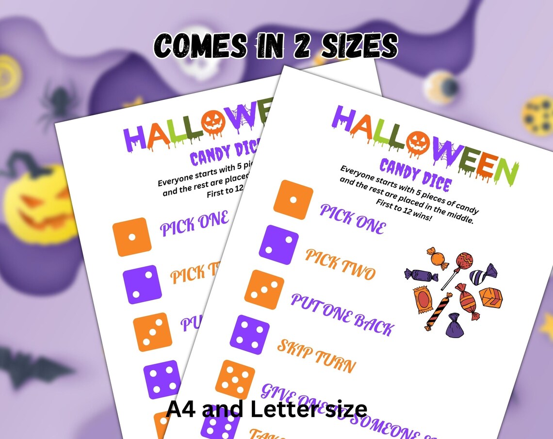 Printable Halloween Candy Dice Game | Halloween Activity for Kids and ...