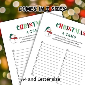 Printable Christmas A-Z Race | Christmas Activity for Kids and Adults ...