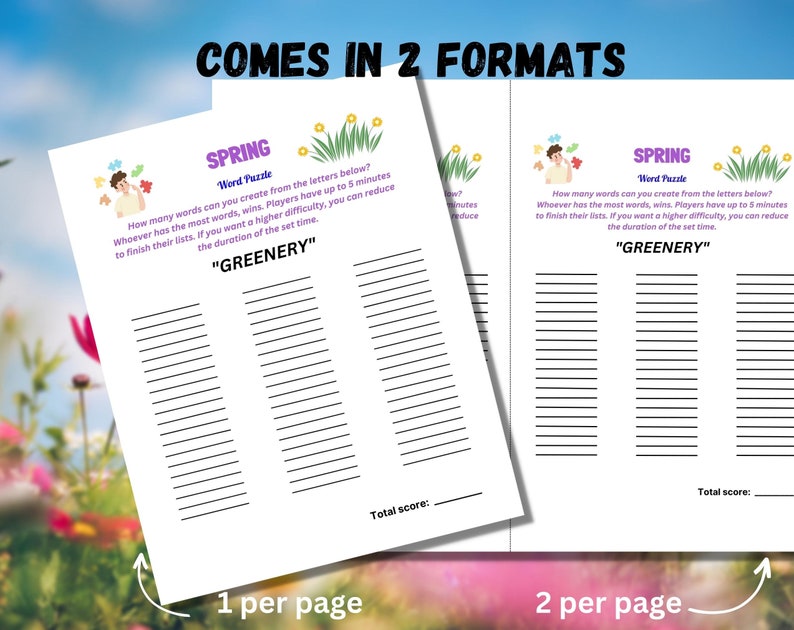 Printable Spring Word Puzzle Game Spring Activity for Kids - Etsy