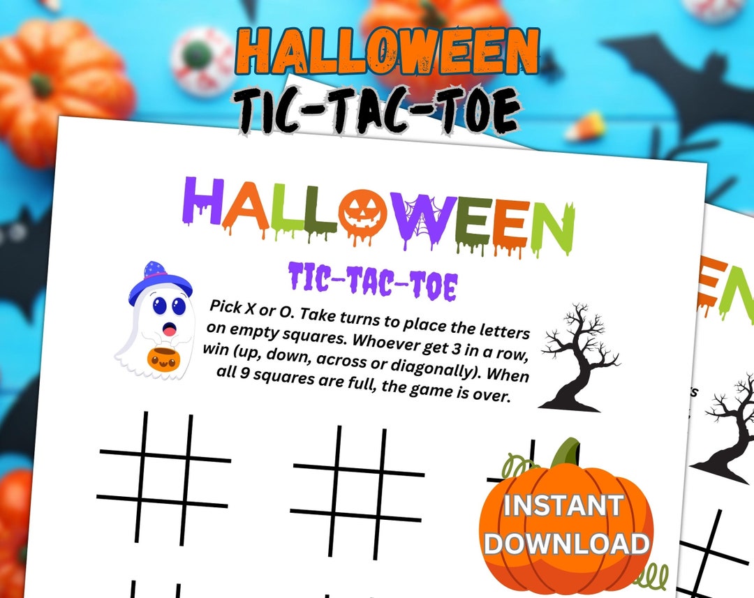 Printable Halloween Tic-tac-toe for Kids | Halloween Party Game ...