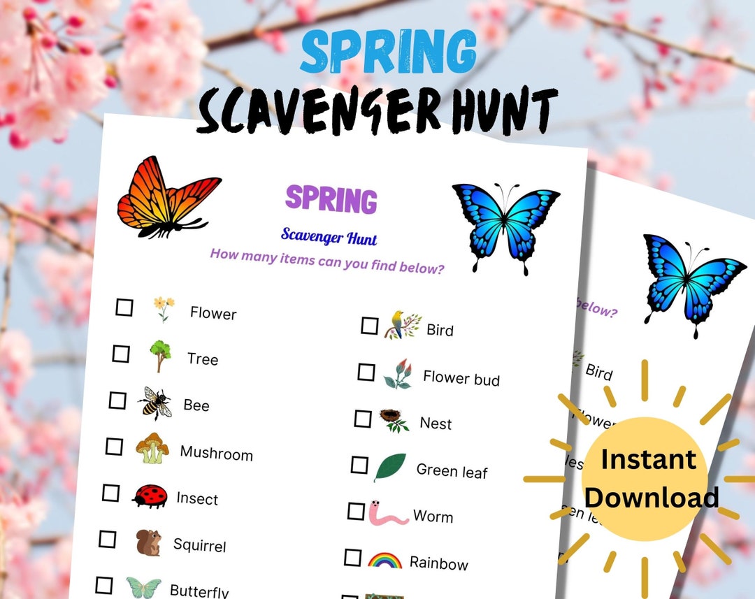Printable Spring Scavenger Hunt for Kids Spring Party Game - Etsy