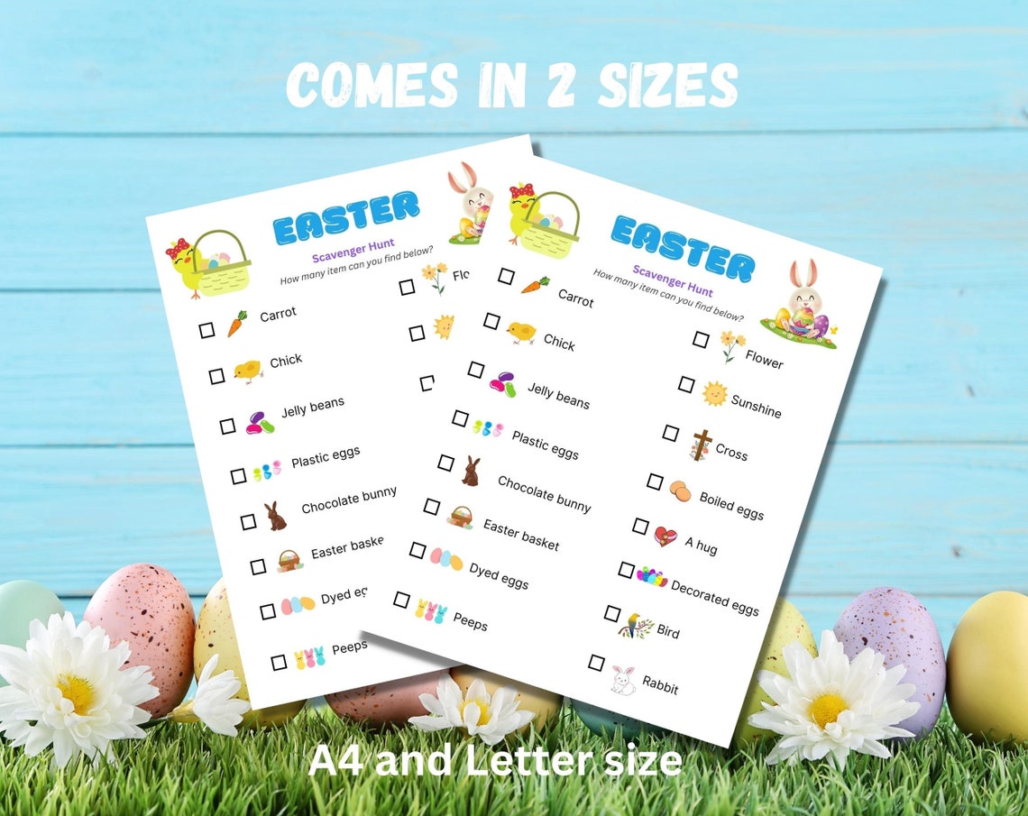 Printable Easter Scavenger Hunt for Kids Easter Day Party Games ...