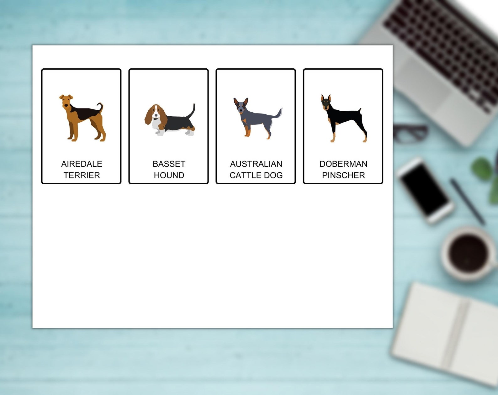 Printable Dog Breeds Flash Cards | Montessori Cards | 28 Nomenclature ...