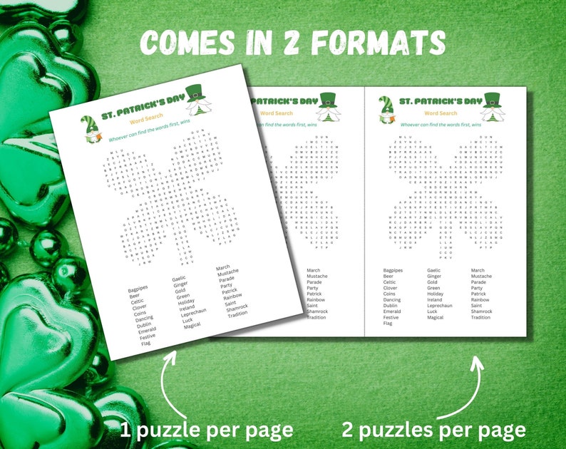 Printable St. Patricks Day Word Search | St Patricks Day Party Games ...