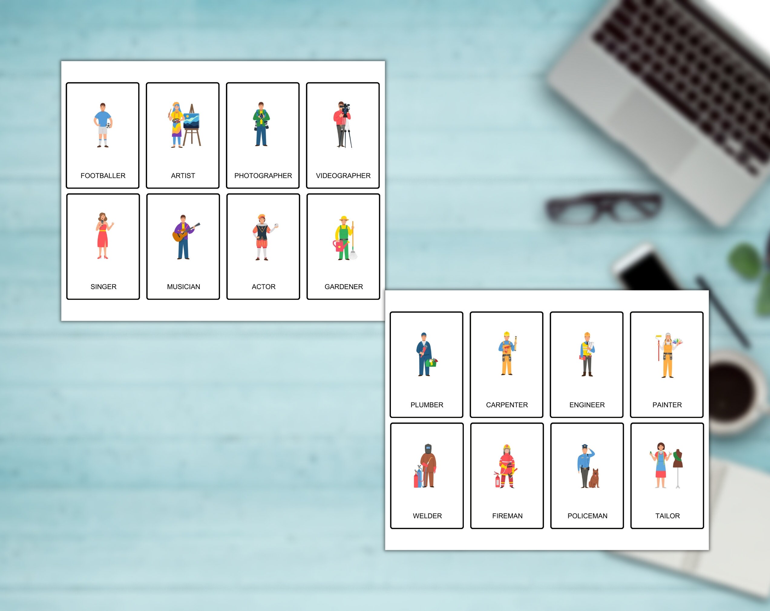 Printable Professions Flash Cards | Montessori Cards | 48 Nomenclature ...