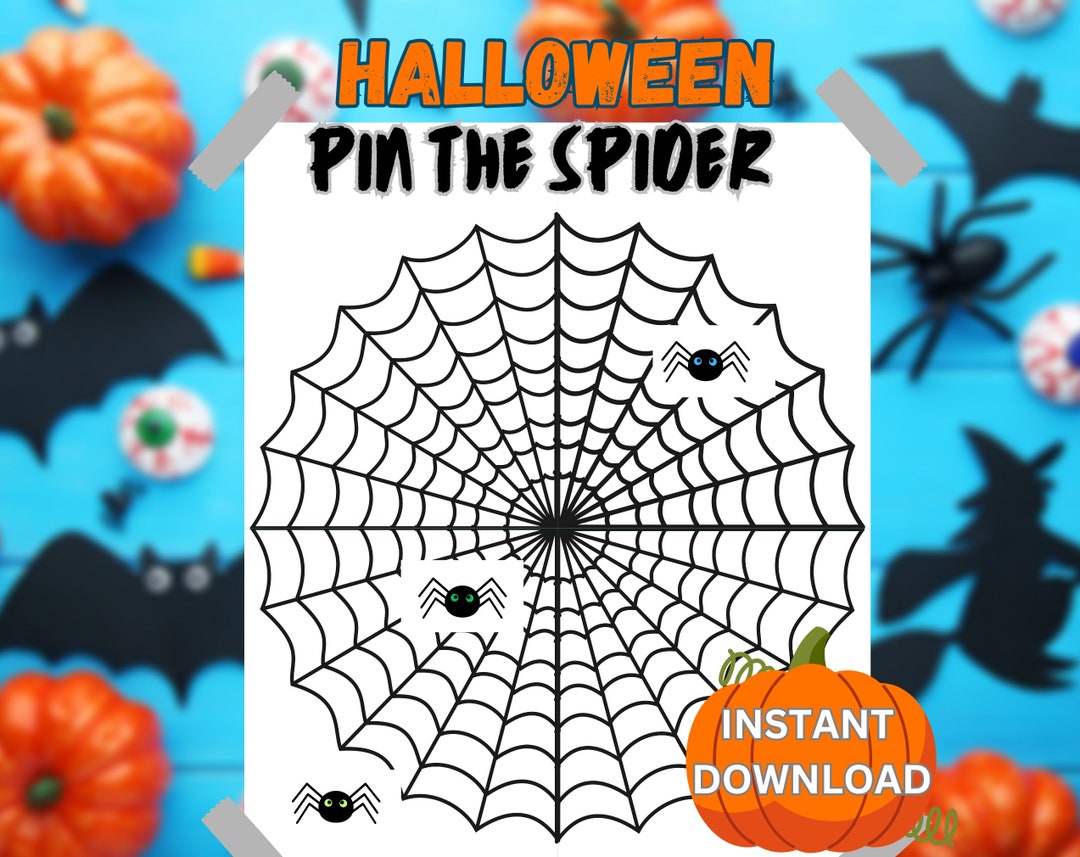 Printable Halloween Pin the Spider | Halloween Activity for Kids and ...