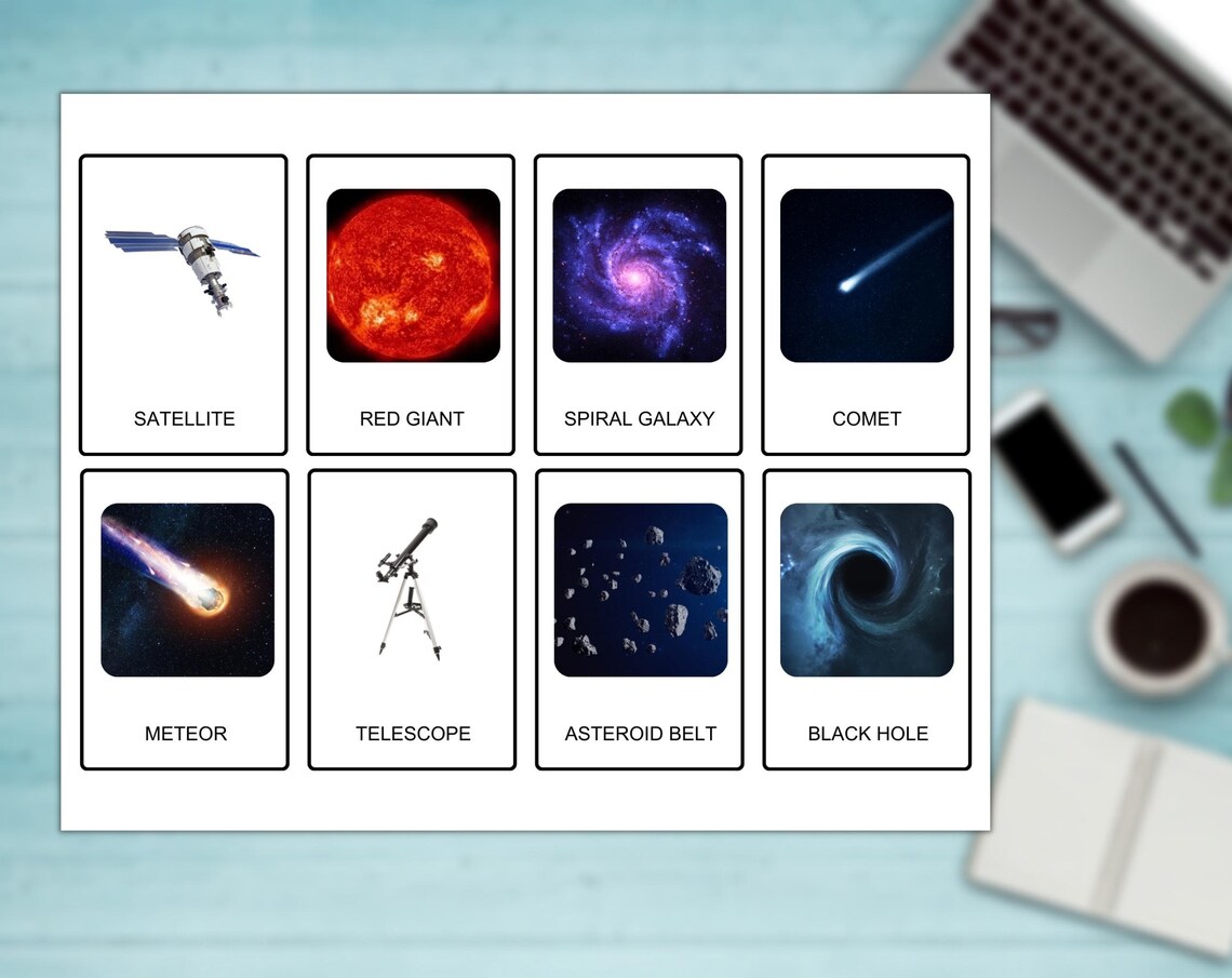 Printable Space Flash Cards | Montessori Cards | 24 Nomenclature Flash ...