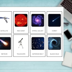 Printable Space Flash Cards | Montessori Cards | 24 Nomenclature Flash ...