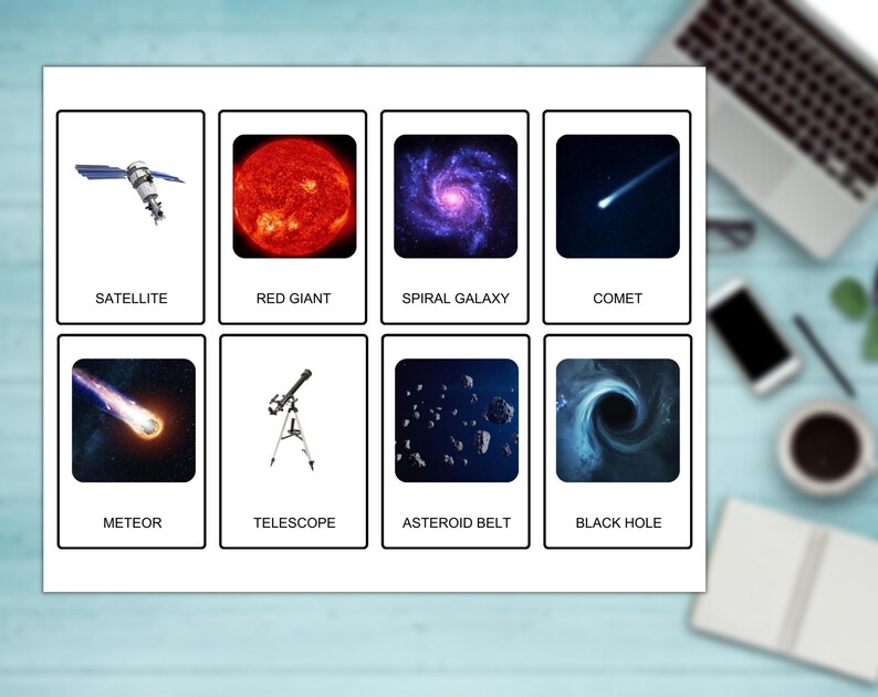 Printable Space Flash Cards | Montessori Cards | 24 Nomenclature Flash ...