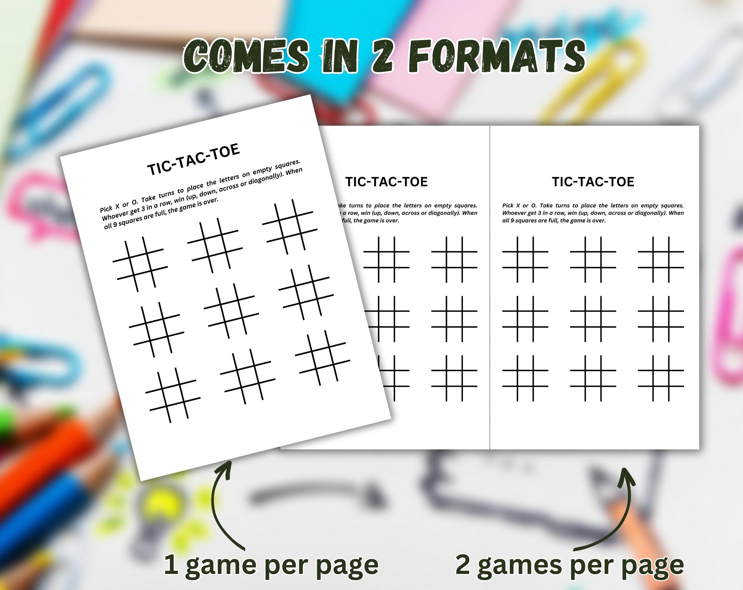 Printable Blank Tic-tac-toe Game for Kids | Party Game | Children ...