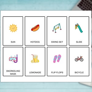 Printable Summer Flash Cards Montessori Cards 24 - Etsy