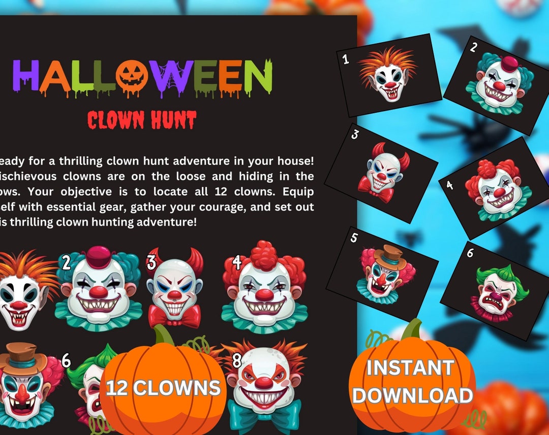 Printable Halloween Clown Hunt for Kids | Halloween Activity for Kids ...