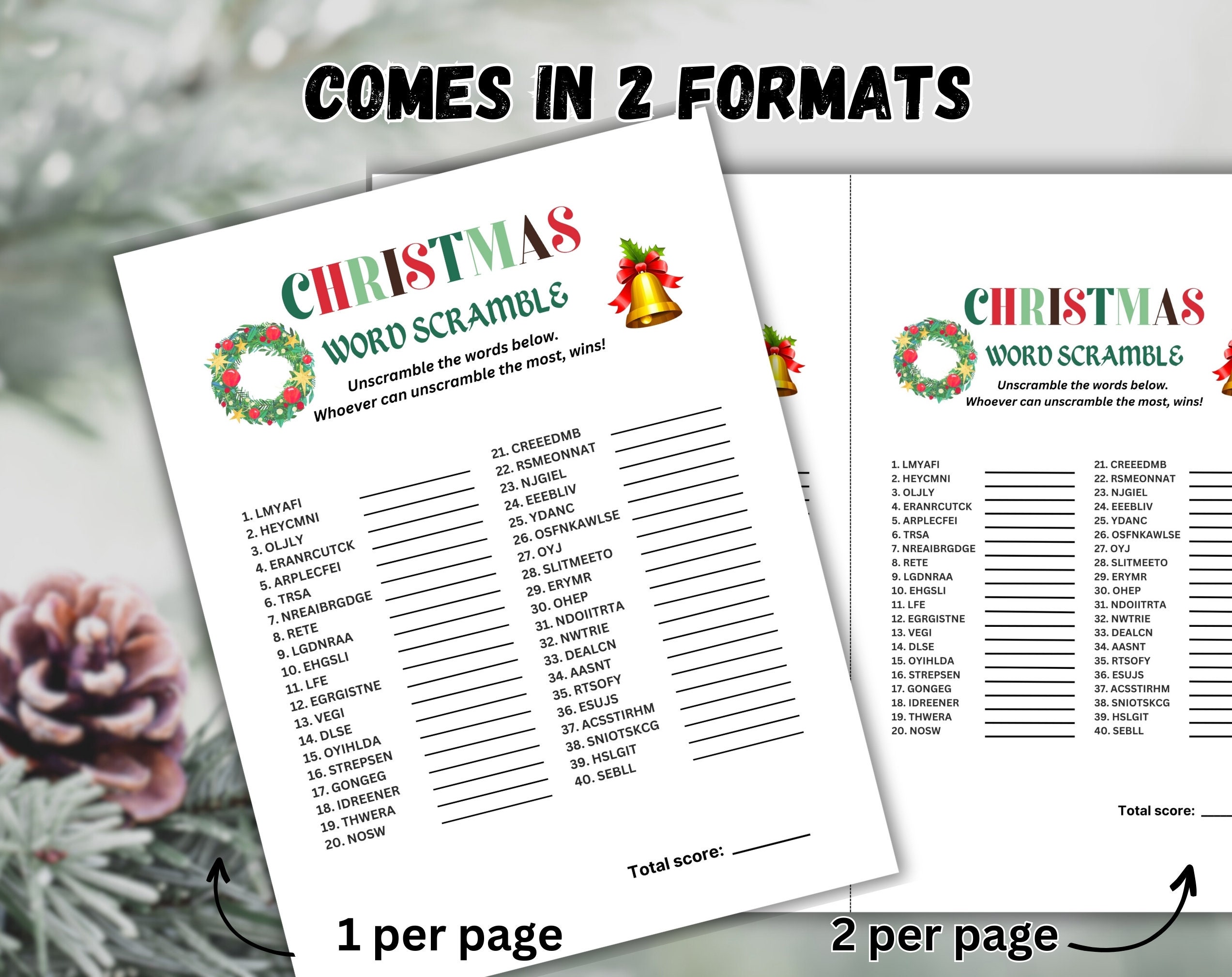 Printable Christmas Word Scramble | Christmas Activity for Kids and ...