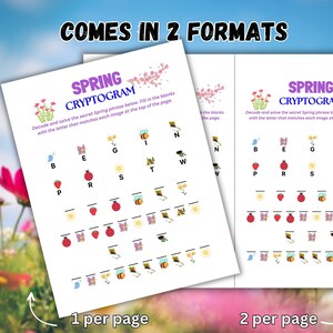 Printable Spring Cryptogram | Spring Activity for Kids and Adults ...