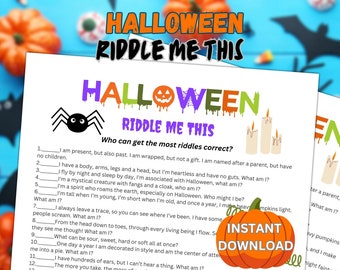 Halloween Riddles Printable for Kids Riddle Me This - Etsy