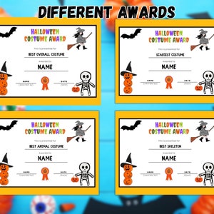 Halloween Costume Awards | Printable Certificates (digital Download) - Etsy