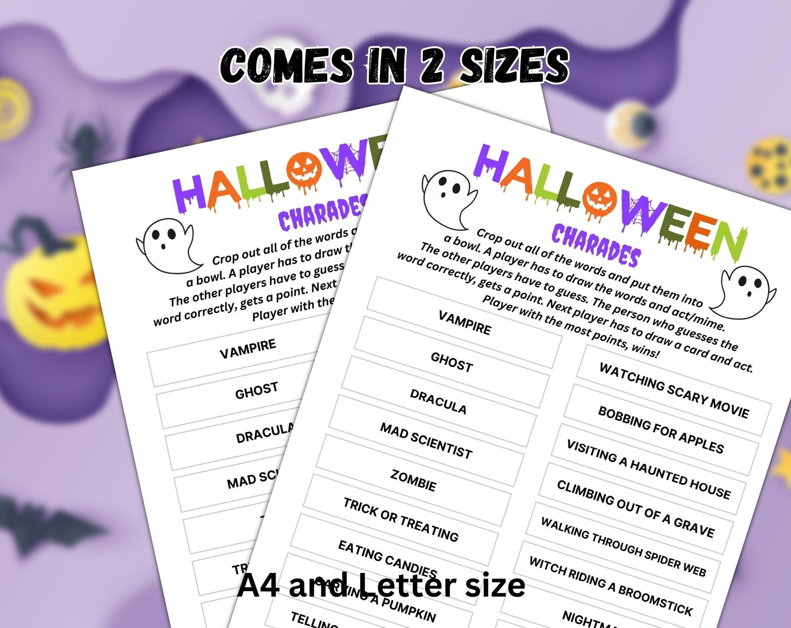 Halloween Charades Game | Printable Party Activity for Kids & Adults ...