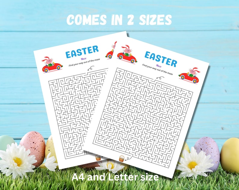 Printable Easter Maze Easter Activity for Kids and Adults Party Games ...