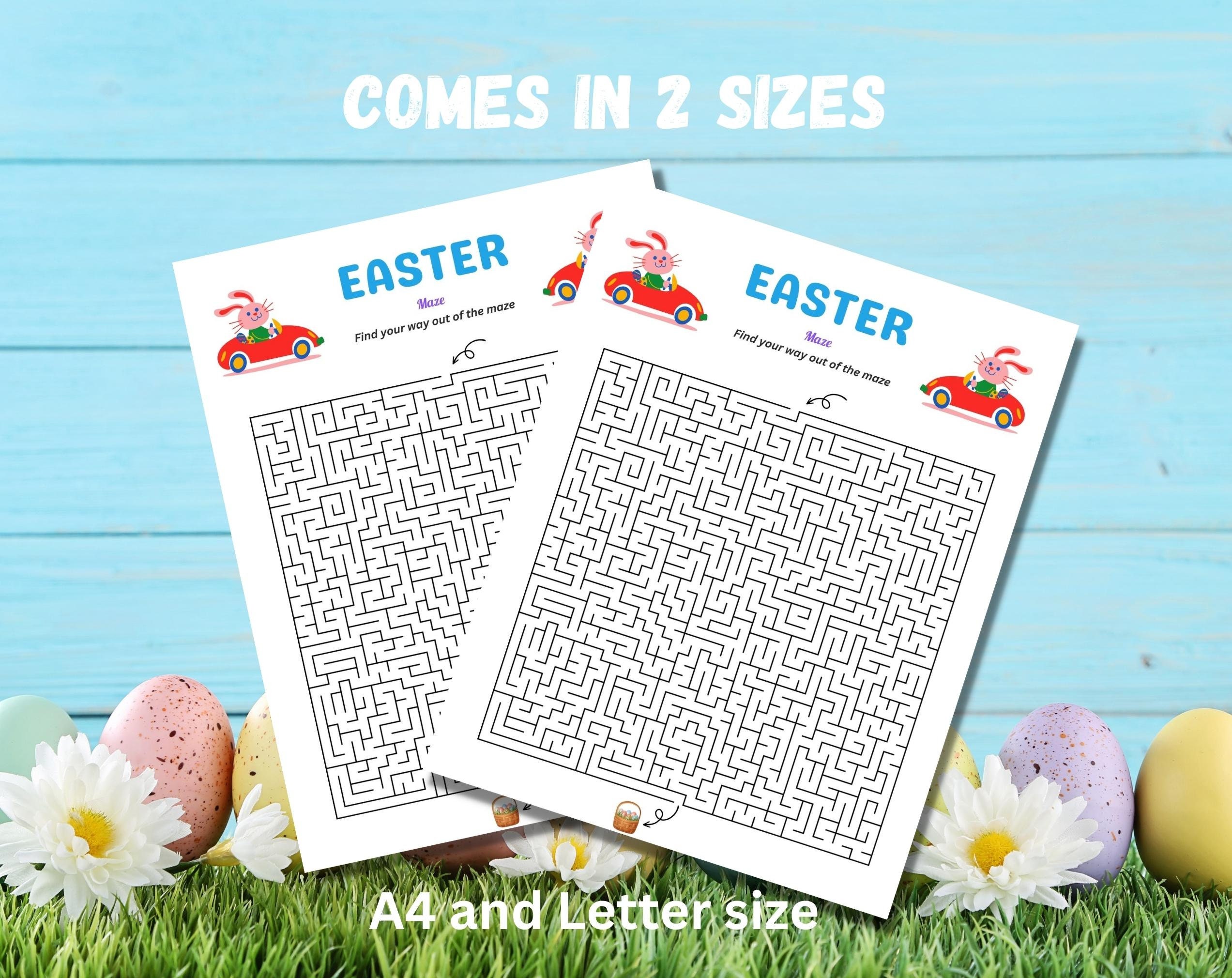 Printable Easter Maze Easter Activity for Kids and Adults Party Games ...