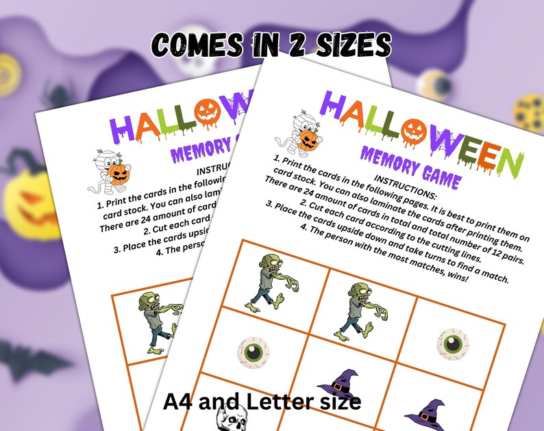 Halloween Memory Game | Printable Party Activity for Kids & Adults ...