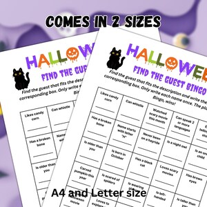 Printable Halloween Find the Guest Bingo Halloween Activity - Etsy