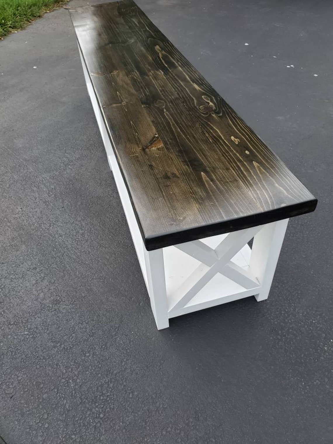 Hand Made Farmhouse Rustic Bench With X Style Frame - Etsy