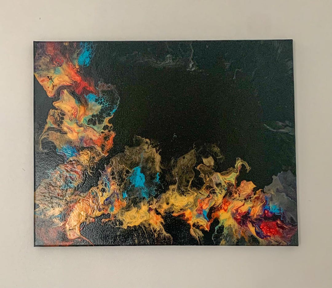 Titled Dancing/ Fluid Art Work on a Boxed Canvas Varnished. - Etsy