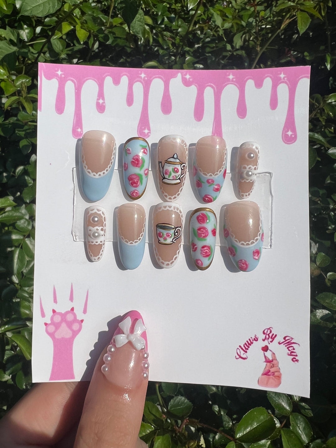 Bridgeton Tea Party Nails - Etsy