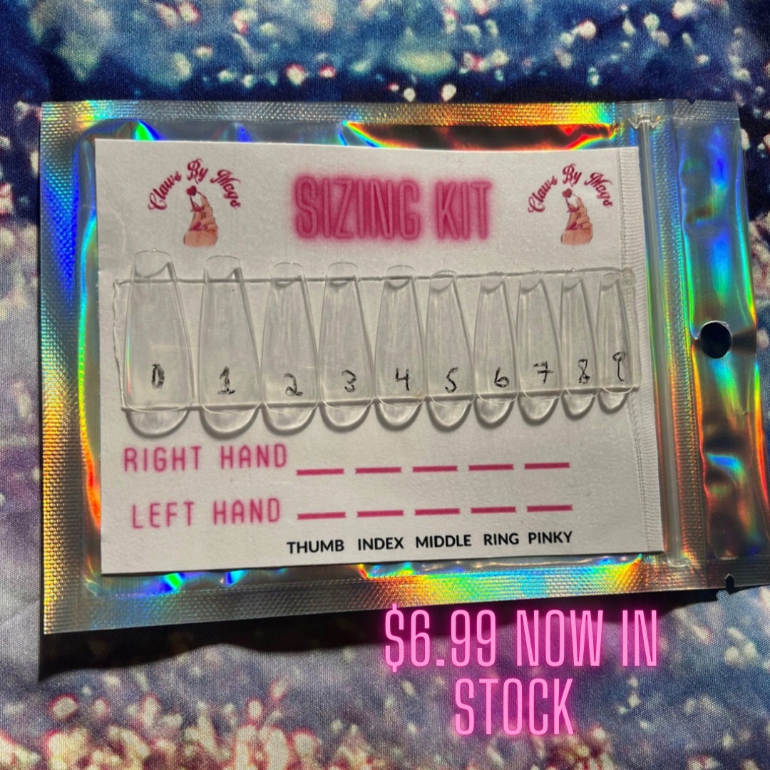 Press on Nail Sizing Kit Not Sure What Size You Wear Accurately Measure ...
