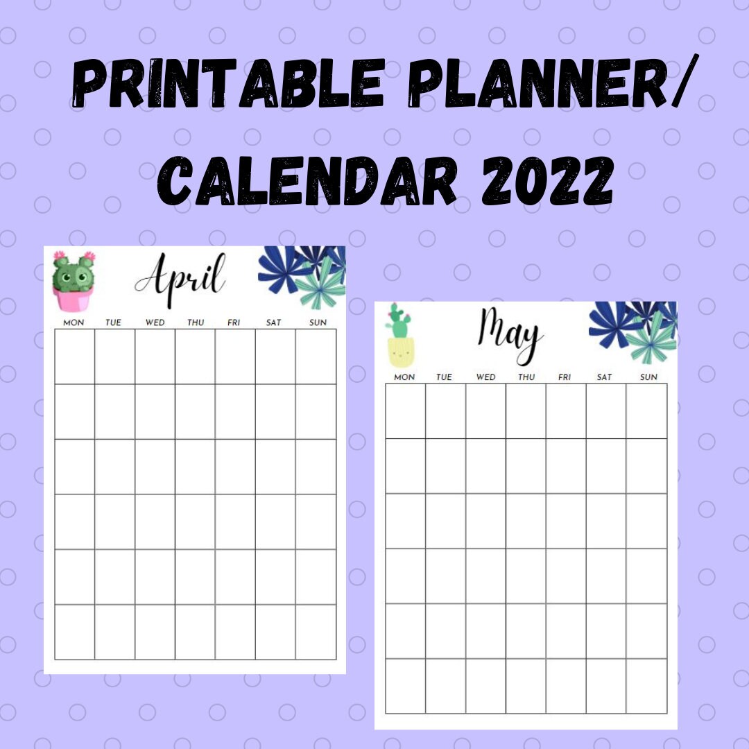 Printable 2022 Plant Calendar/planner A4 Size, Instant Download - Etsy