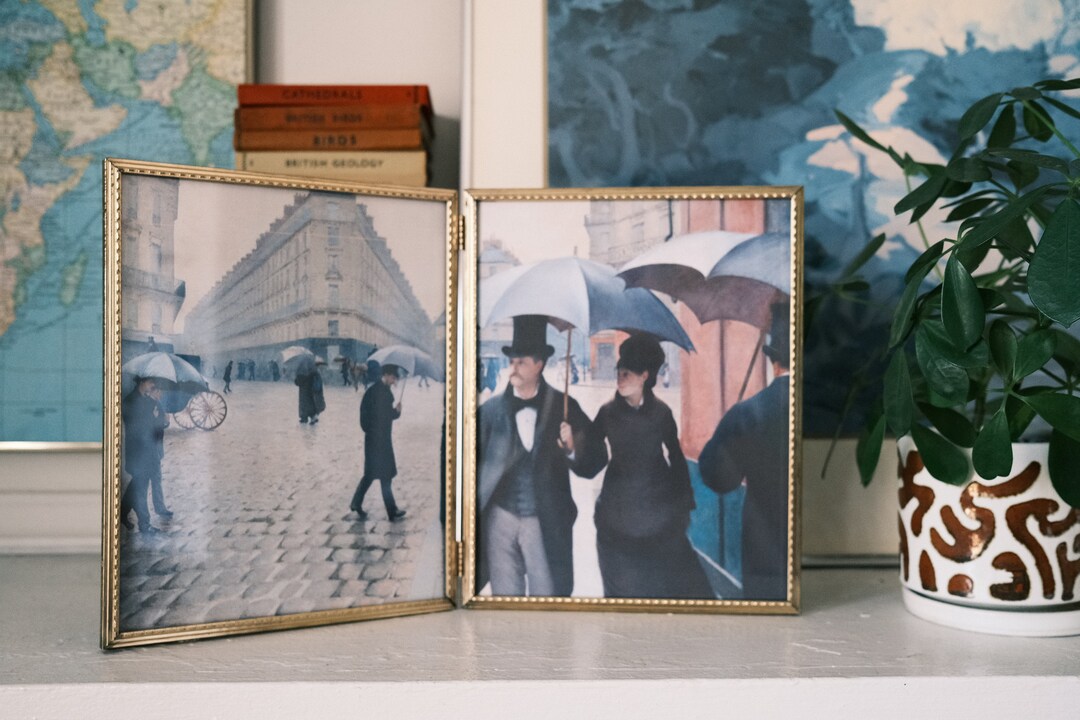 8x10" Double Hinged Gold Tone Metal Picture Frame / 8x10" Ornate ...