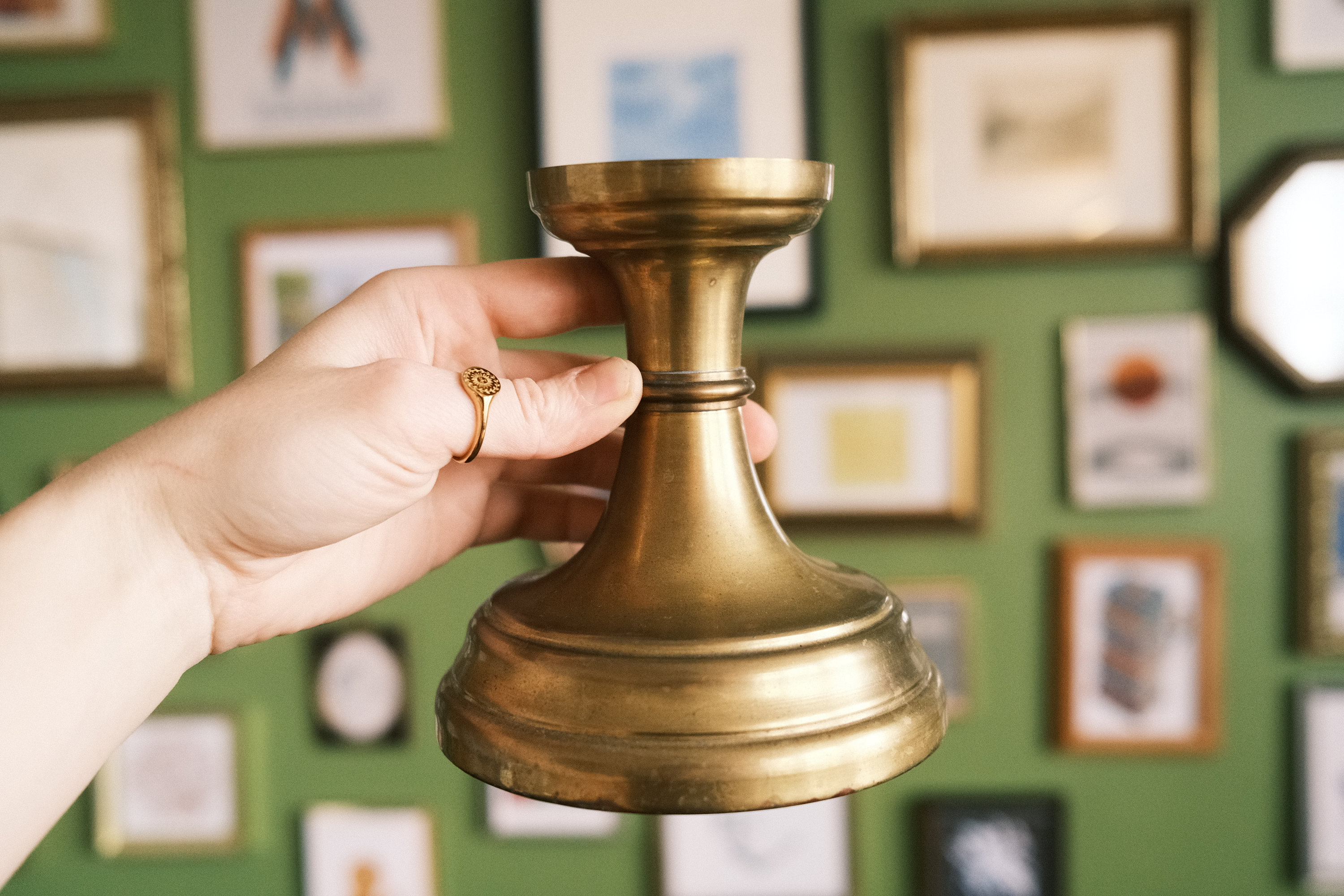 Solid Brass Hourglass Shaped Pedestal / Holder Made in Spain - Etsy
