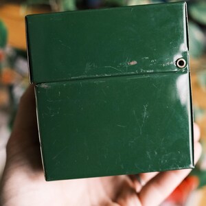 Vintage Green Metal Recipe File Box / Industrial Style Metal Box ...