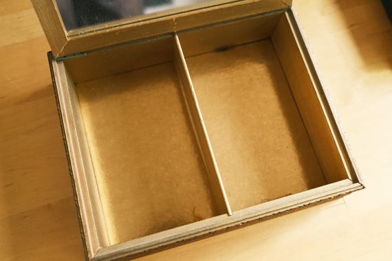 Large Gilded Wood Box / Vintage Keepsake Box, Lithogr… - Gem