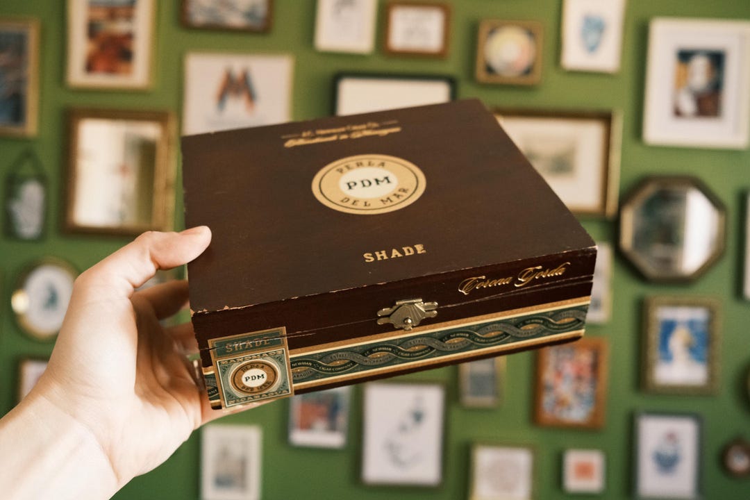 7.2x6.5" Wood Cigar Box / Newman Cigar Company - Etsy