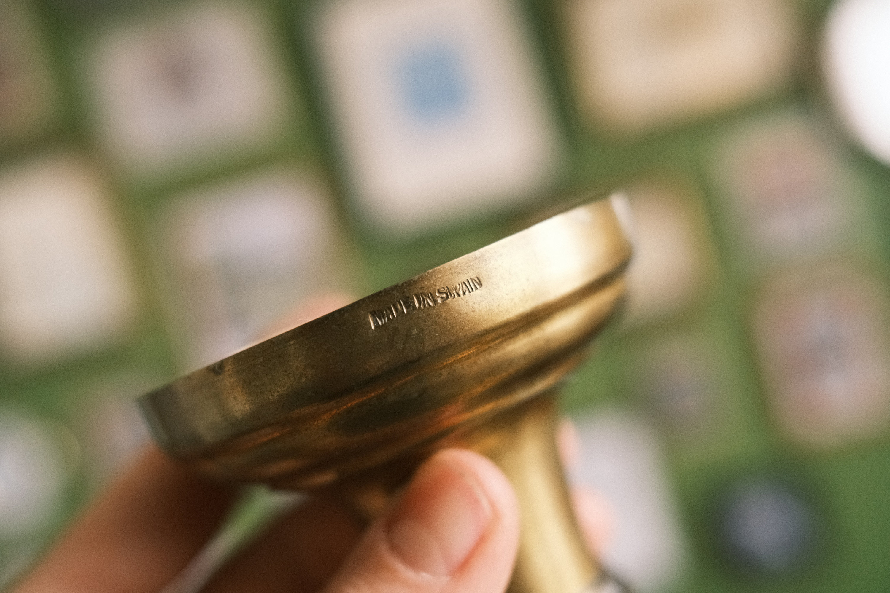 Solid Brass Hourglass Shaped Pedestal / Holder Made in Spain - Etsy