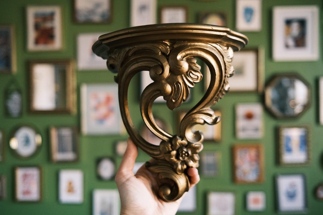 1970s Syroco Gold Scroll Wall Shelf / Hollywood Regency Wall Accent ...