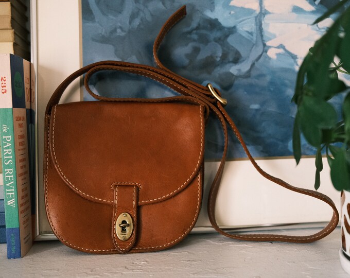 Fossil Mini Austin Leather Turn Lock Saddle Flap Crossbody Bag - Etsy