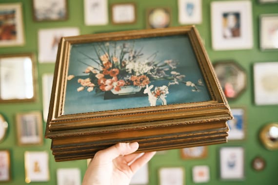Large Gilded Wood Box / Vintage Keepsake Box, Lithogr… - Gem