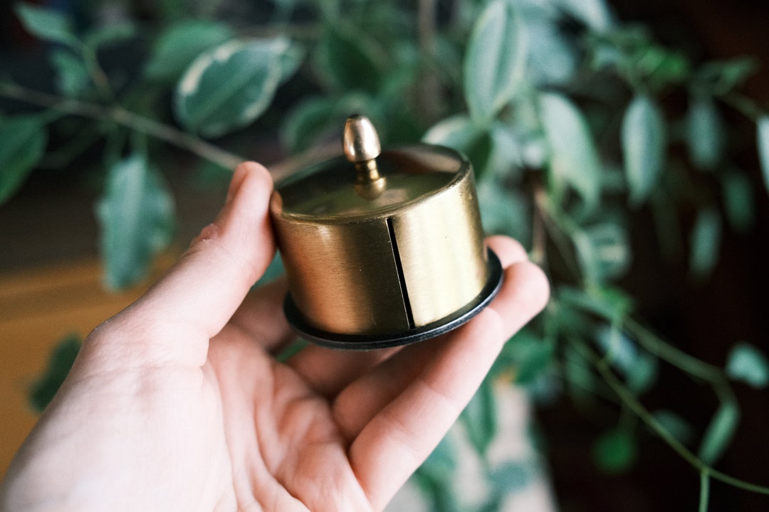 Vintage Brass Rolled Postage Stamp Dispenser Holder Home Office Desk ...